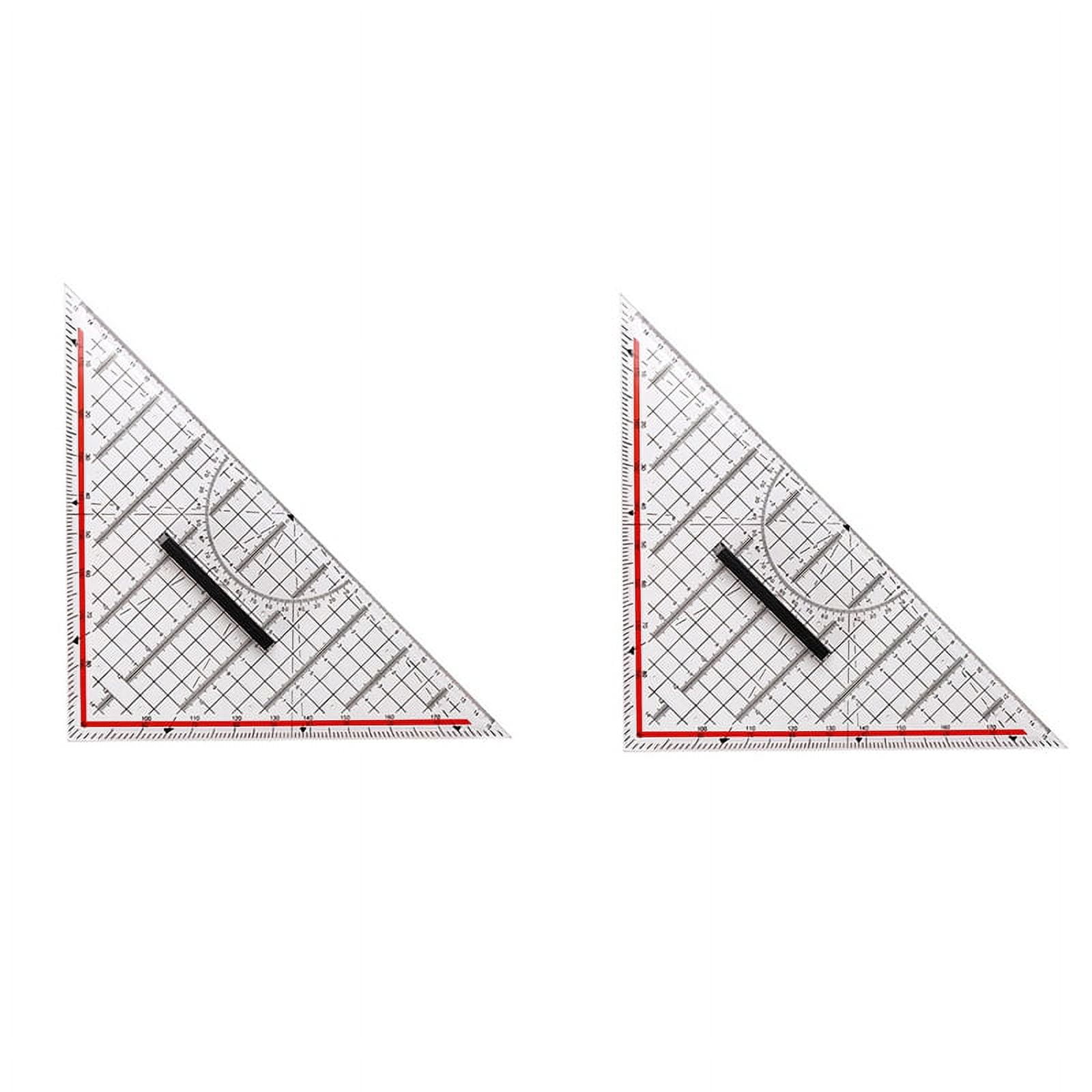 2Pcs 30CM Drawing Triangle Ruler Multi-Function Drawing Design Ruler ...
