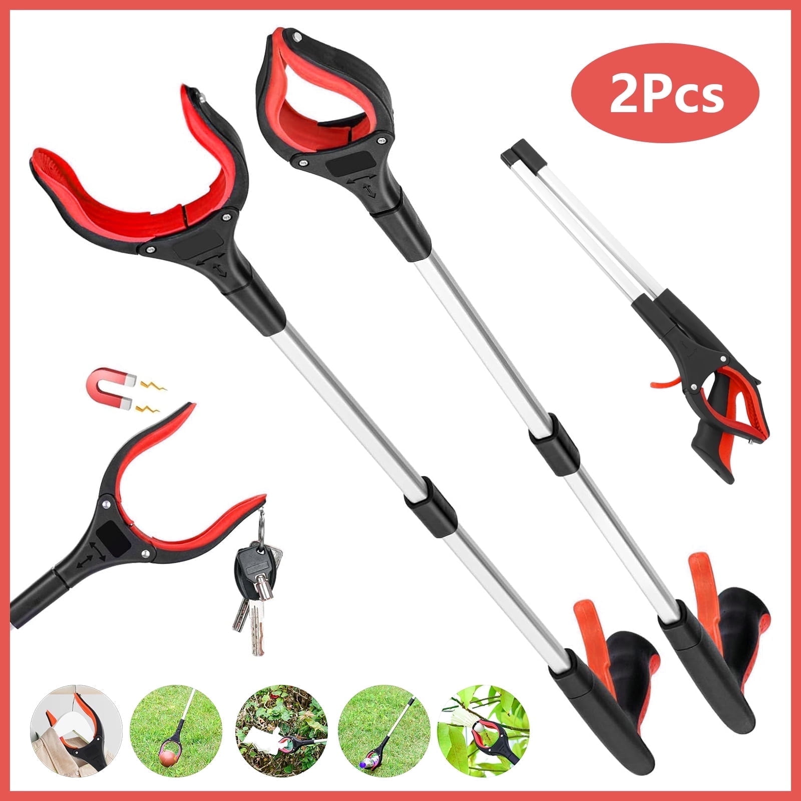 2Pcs 32'' Grabber Reacher Tool, Foldable Grabber Reaching Tool ...