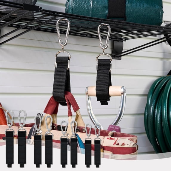 2Pcs 32In Heavy Duty Garage Storage Hooks with Carabiner Clips, Multi ...