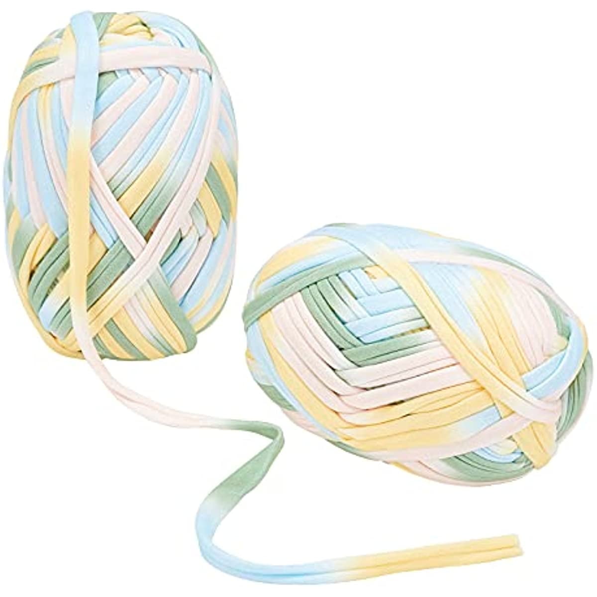 2Pcs 33Yard T-Shirt Bulky Yarn Knitting Chunky Yarn Fabric Cloth for ...