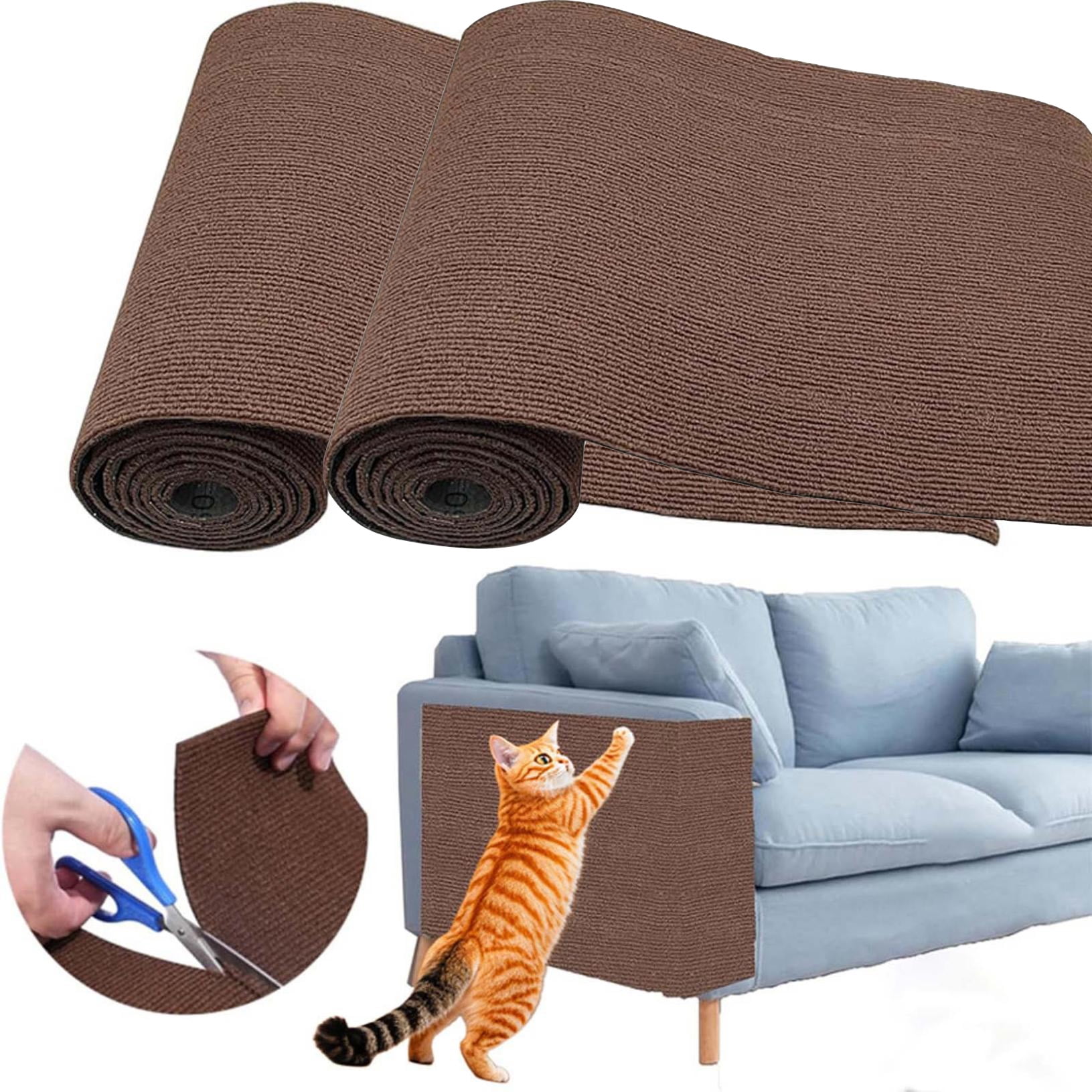 2Pcs 39.4x11.8 inch Self-Adhesive Cat Scratch Mat – Trimmable Cat ...