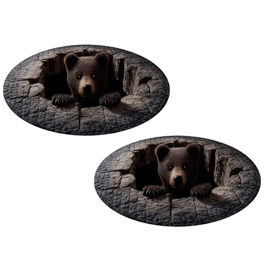 2Pcs 3D Animal Round Rug Large Living Room Area Rug Stain Washable Soft ...