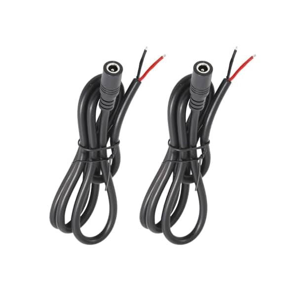 2Pcs 3FT 14AWG 15A 12V DC Power Pigtails Cable, 5.5mm x 2.1mm Female ...