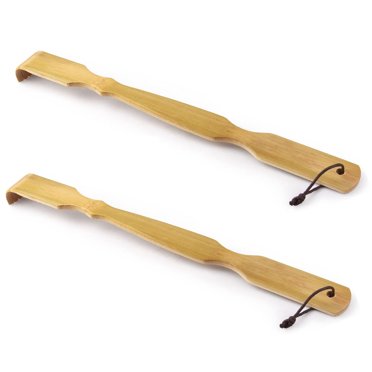 BambooMN 2 Pieces 17" Backscratcher Smooth Ball Roller Massage Handle ...