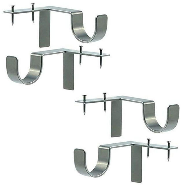 2Pcs/3Pcs/4Pcs Fast Fit No Measure Single Curtain Rod Brackets No Drill ...