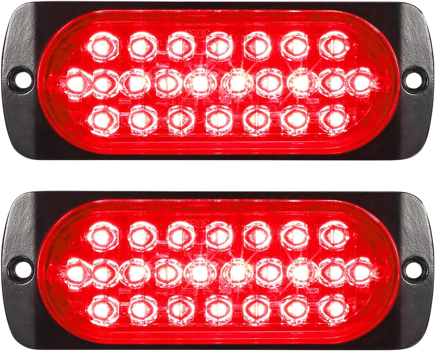 2Pcs 4.4" Red 24 LED Trailer Side Marker Clearance Light, Aluminum ...