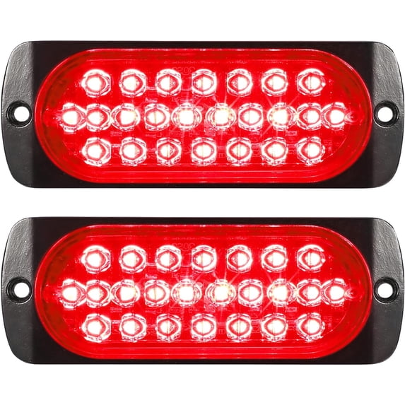 2Pcs 4.4" Red 24 LED Trailer Side Marker Clearance Light, Aluminum ...