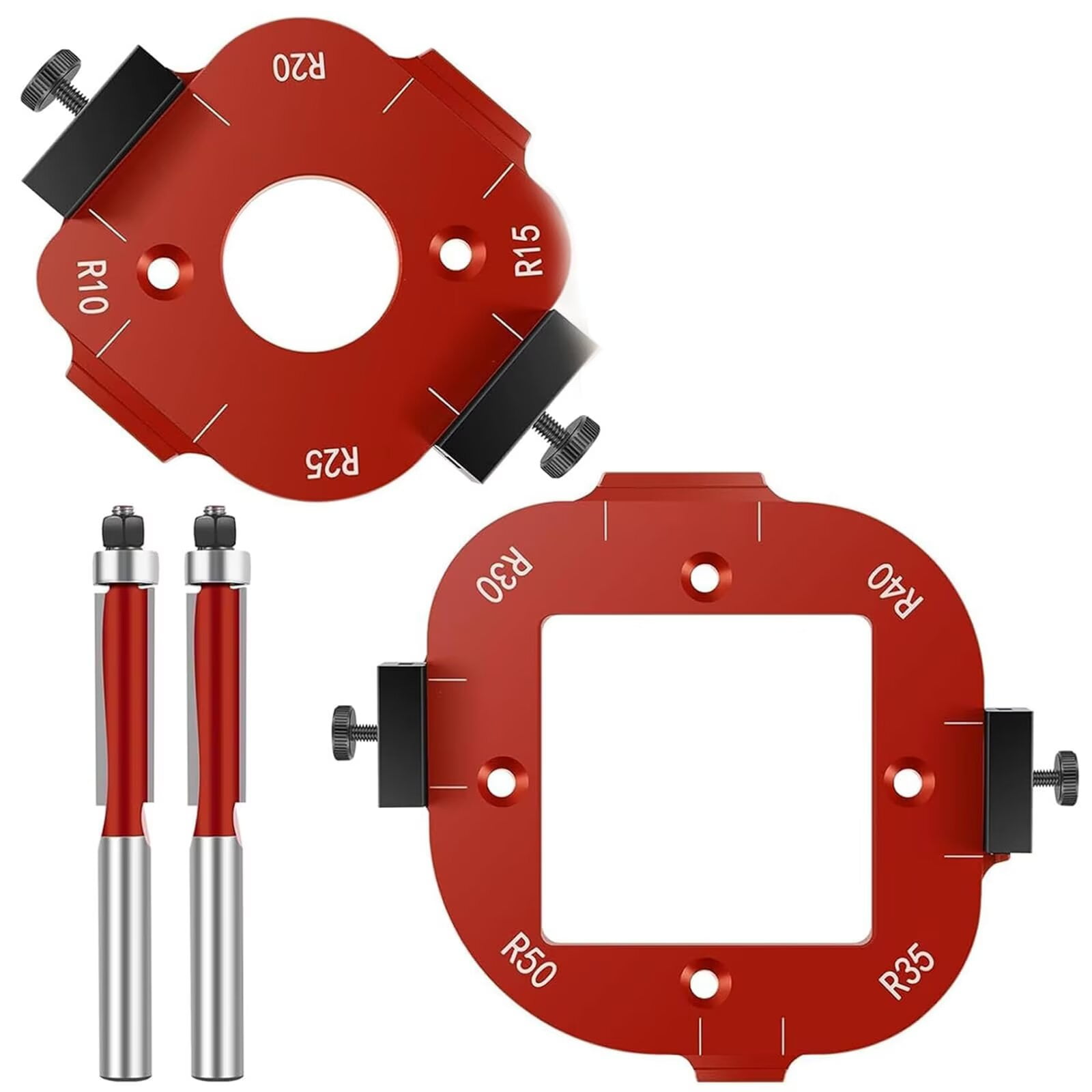 2Pcs 4 in 1 Arc Angle Cutter, Router Templates Fillet for Woodworking ...
