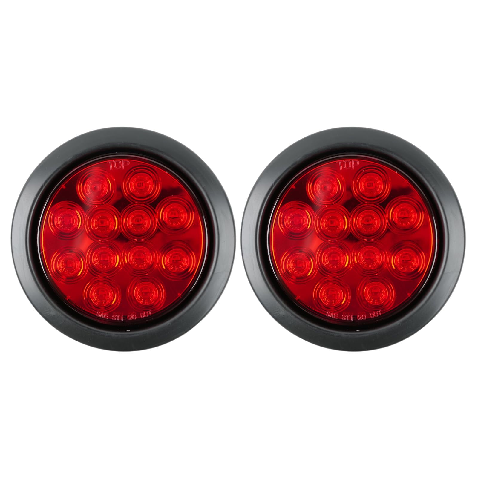 2Pcs 4 inchRed Round KEF16 LED tail trailer LEDs IP67 Waterproof Stop ...