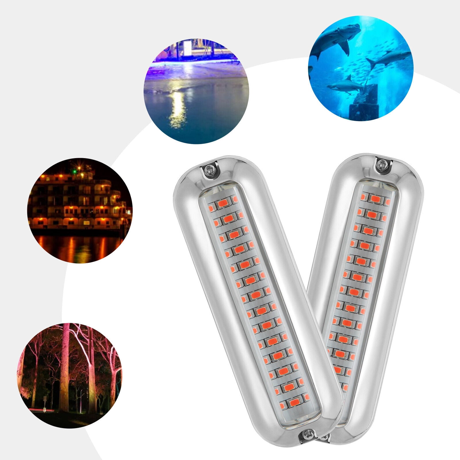2Pcs 42* LED 1500ml Navigation Lights Marine Bow Light Lamp for Boat ...
