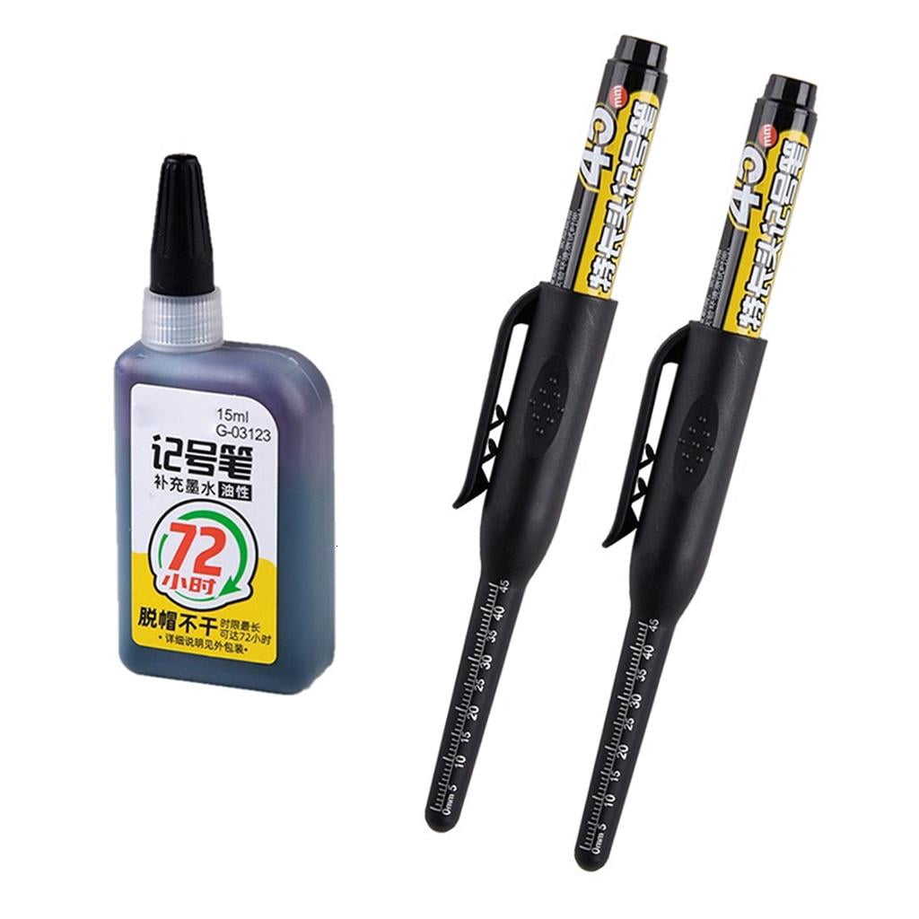 2Pcs 45mm Long Tip Marker Pens With Inks Refillable Marker For ...