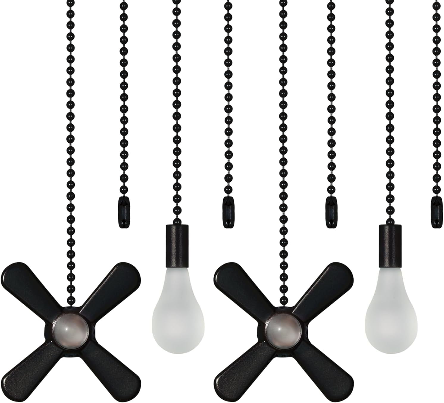 2Pcs/4Pcs 12 inch Ceiling Fan Pull Chain with Decorative 3 mm Frosted ...