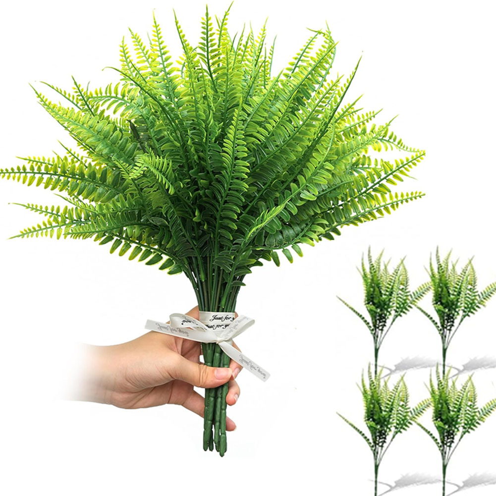 2Pcs/4Pcs Artificial Boston Ferns Fake Plants for Outdoors, Indoor ...