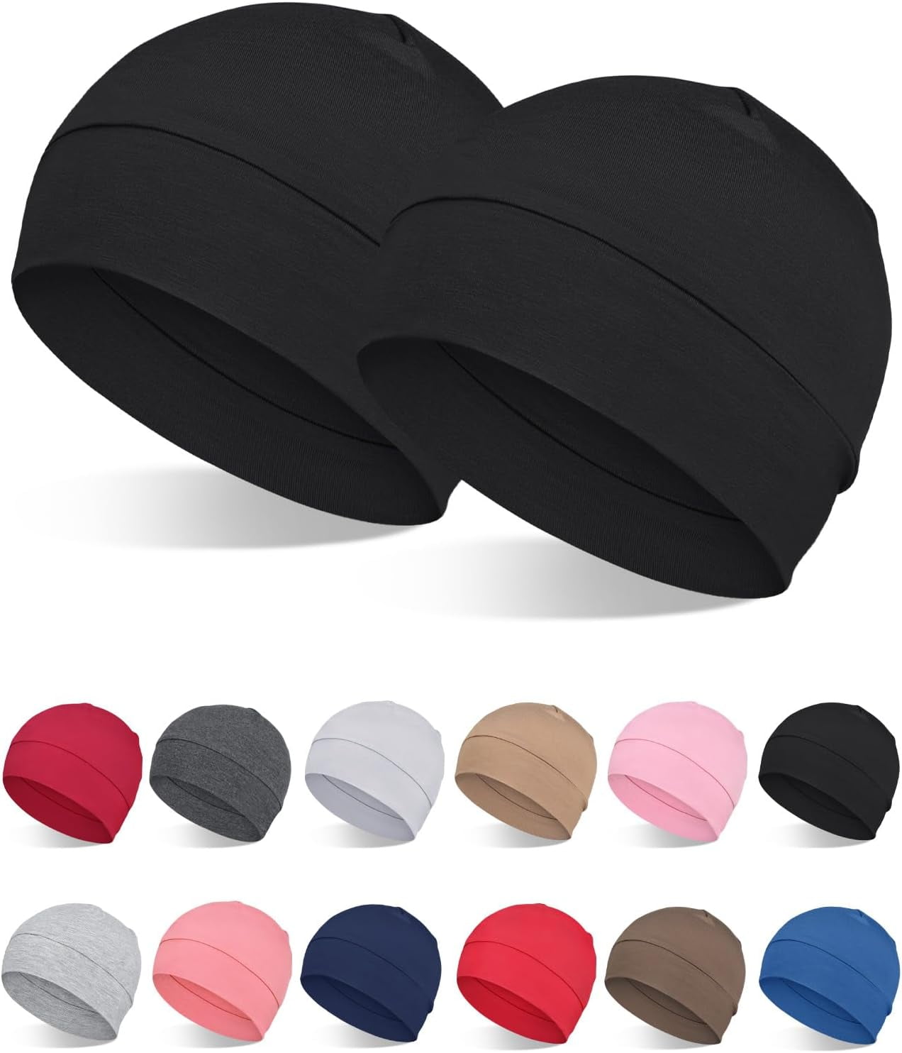 2Pcs/4Pcs Bamboo Viscose Beanies for Men Women Helmet Liner Lightweight ...