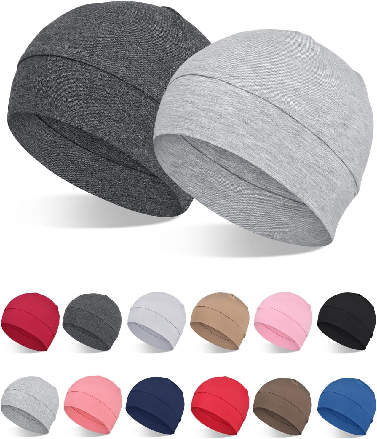2Pcs/4Pcs Bamboo Viscose Beanies for Men Women Helmet Liner Lightweight ...