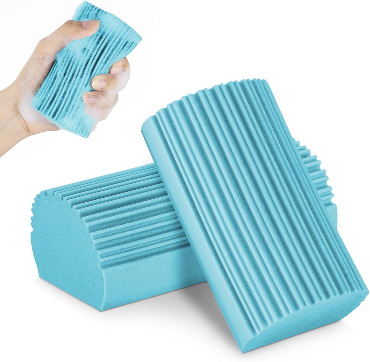 2Pcs/4Pcs Damp Clean Duster Sponge, Sponge Eraser Baseboard Cleaner ...