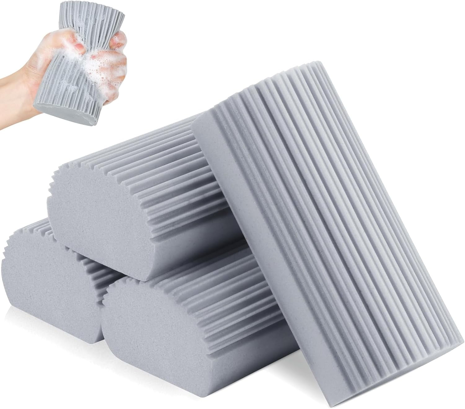 2Pcs/4Pcs Damp Clean Duster Sponge, Sponge Eraser Baseboard Cleaner ...