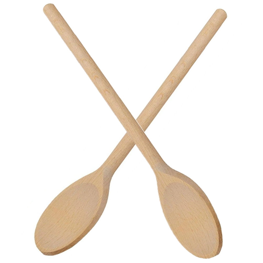 2Pcs/4Pcs Long Wooden Spoons for Cooking - Oval Wood Mixing Spoons for ...