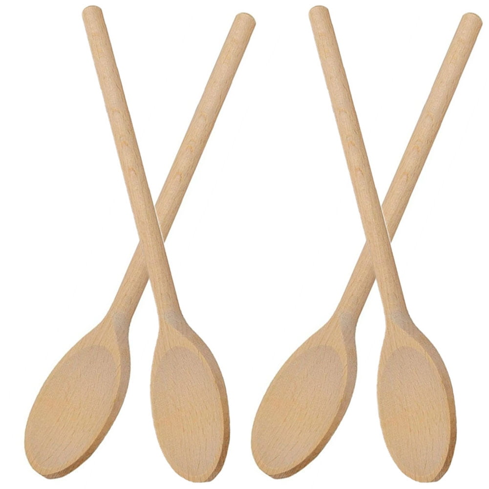 2Pcs/4Pcs Long Wooden Spoons for Cooking - Oval Wood Mixing Spoons for ...