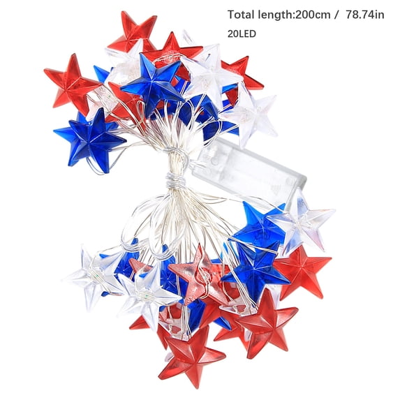 2Pcs 4th of July Decorations, Red White and Blue Star American Flag ...