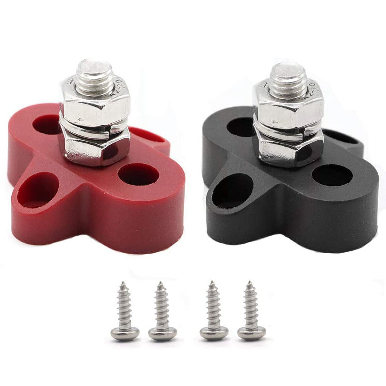 2Pcs 5/16 Inch DC 48V Busbar Power Terminal Block M8 Positive Negative ...