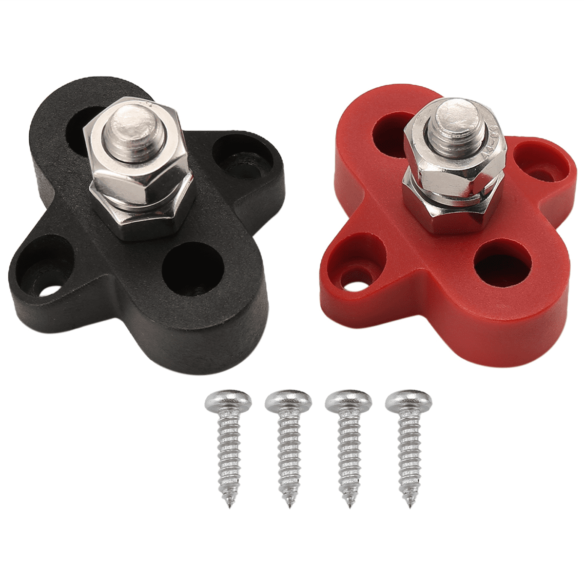 2Pcs 5/16 Inch DC 48V Busbar Power Terminal Block M8 Positive Negative ...