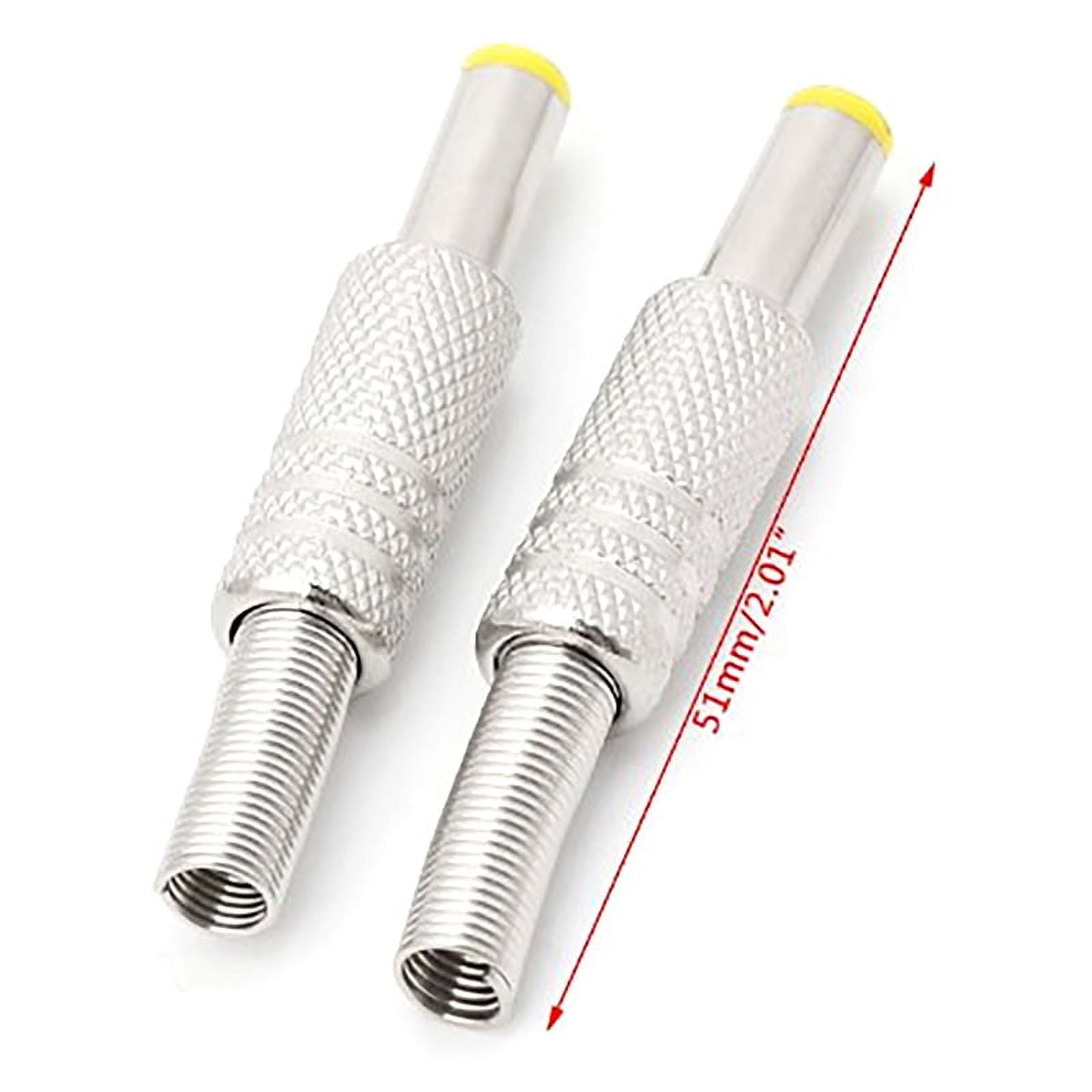 2Pcs 5.5x2.5mm DC Power Jack Male Plug Metal Connector Adapter With ...