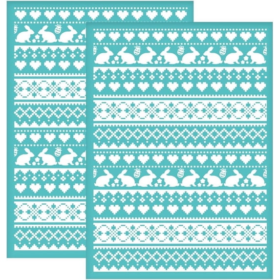 2Pcs 5.5x7.7 Inch Easter Theme Self-Adhesive Silk Screen Printing ...