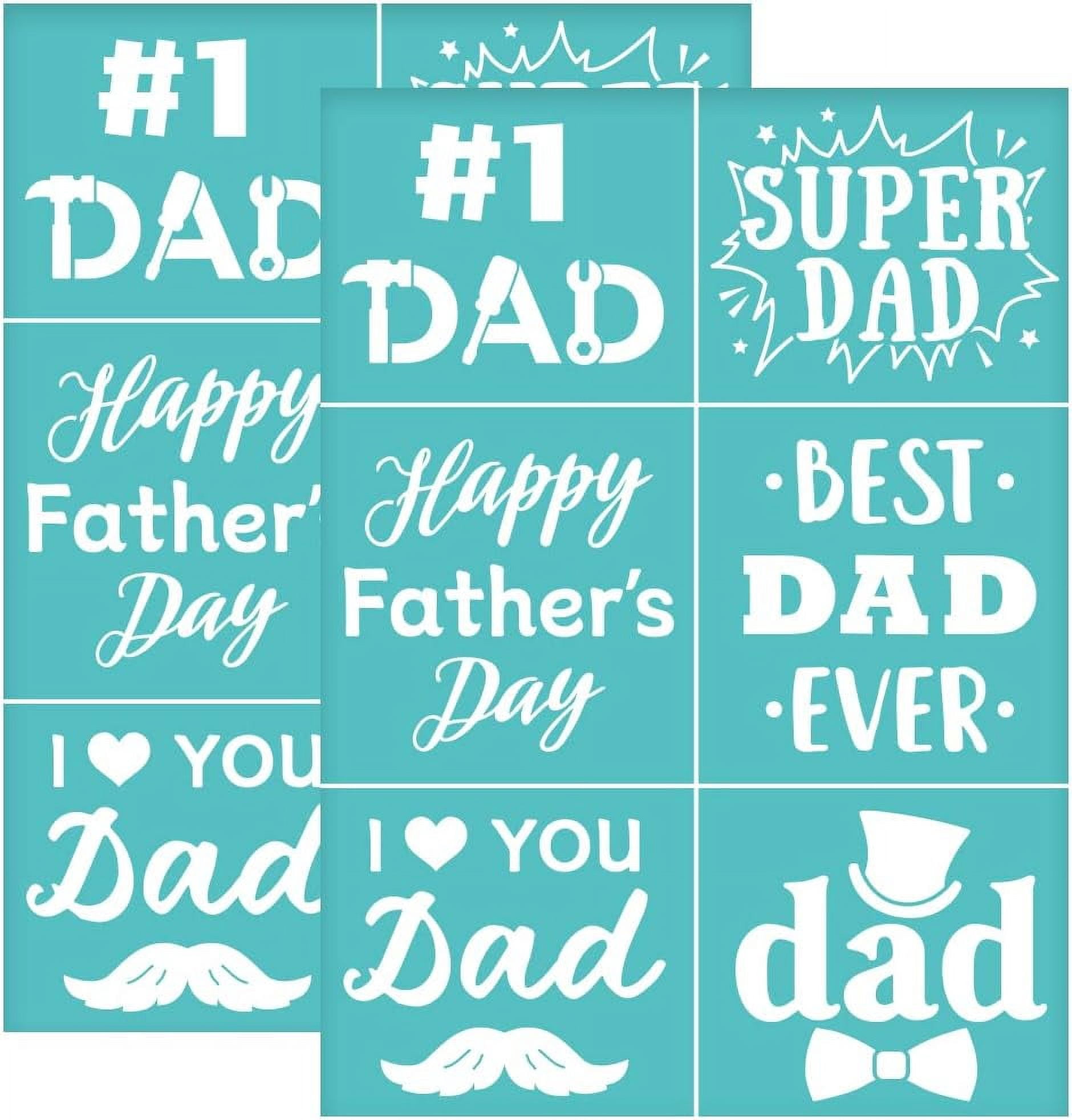 2Pcs 5.5x7.7 Inch Self-Adhesive Silk Screen Printing Stencil Father's ...
