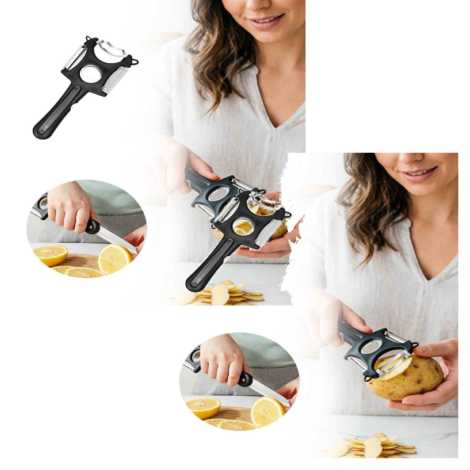 2Pcs 5 In 1 Functional Peeler And Slicer Kitchen Vegetable Peeler ...