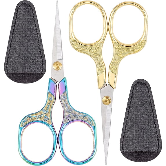 2Pcs 5 Inch Stainless Steel Embroidery Sewing Scissor Retro-Style ...