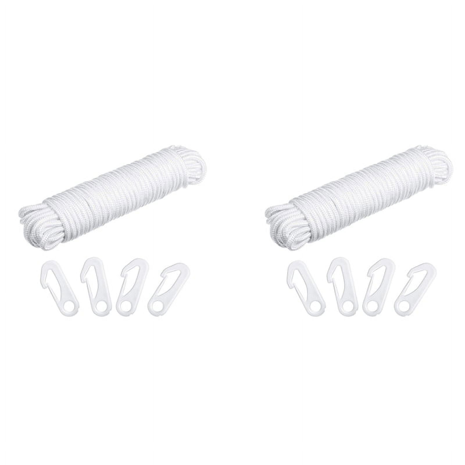 2Pcs 50 Feet x 1/4Inch Flag Pole Halyard Rope with 8 Pieces Flag Pole ...