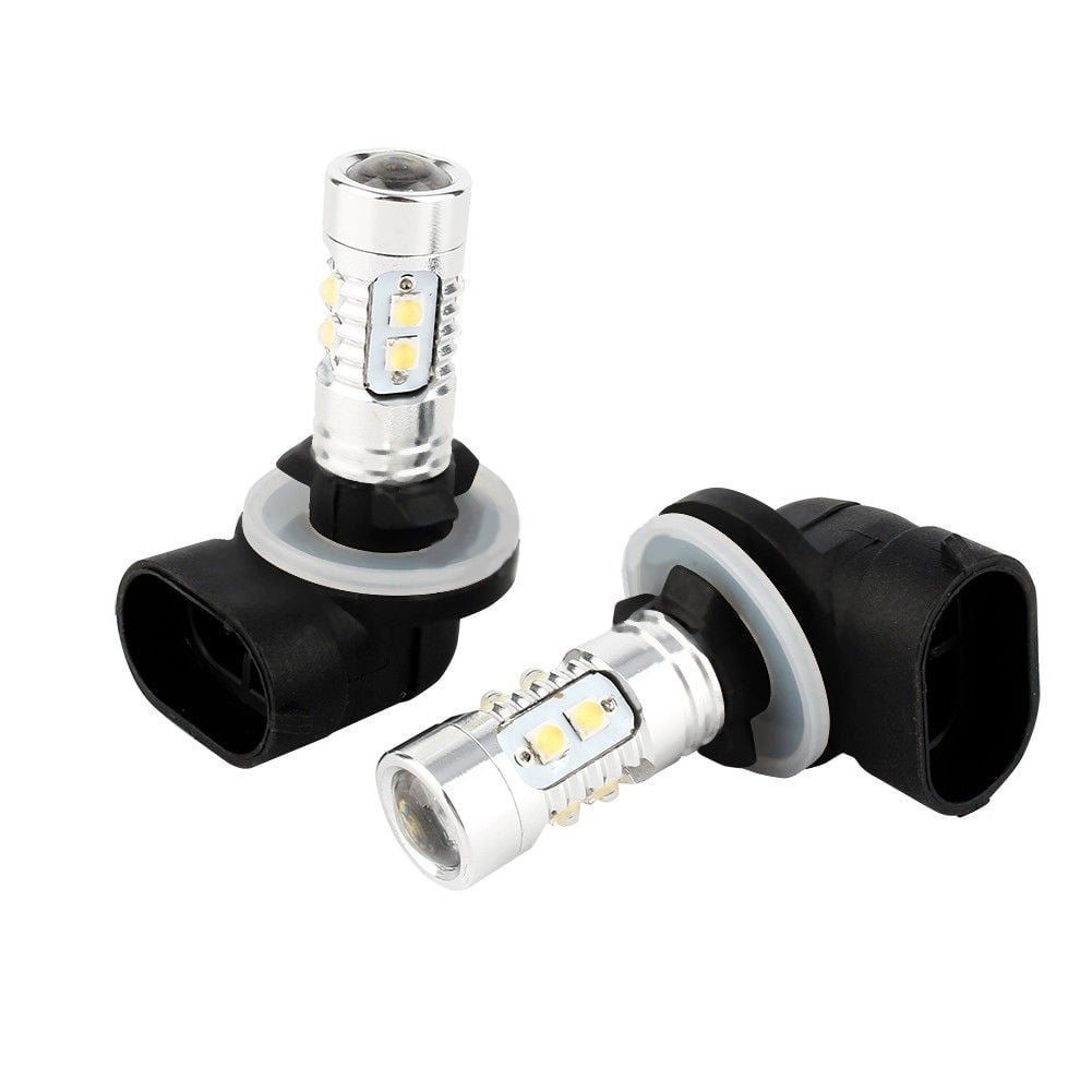 2Pcs 50W H27 881 Super Bright 10 LED Fog DRL Headlight Light Bulb White ...
