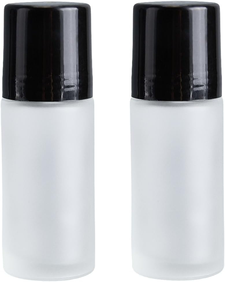 2Pcs 50ml Essential Oil Roller Bottles Frosted Glass Roller Bottles ...