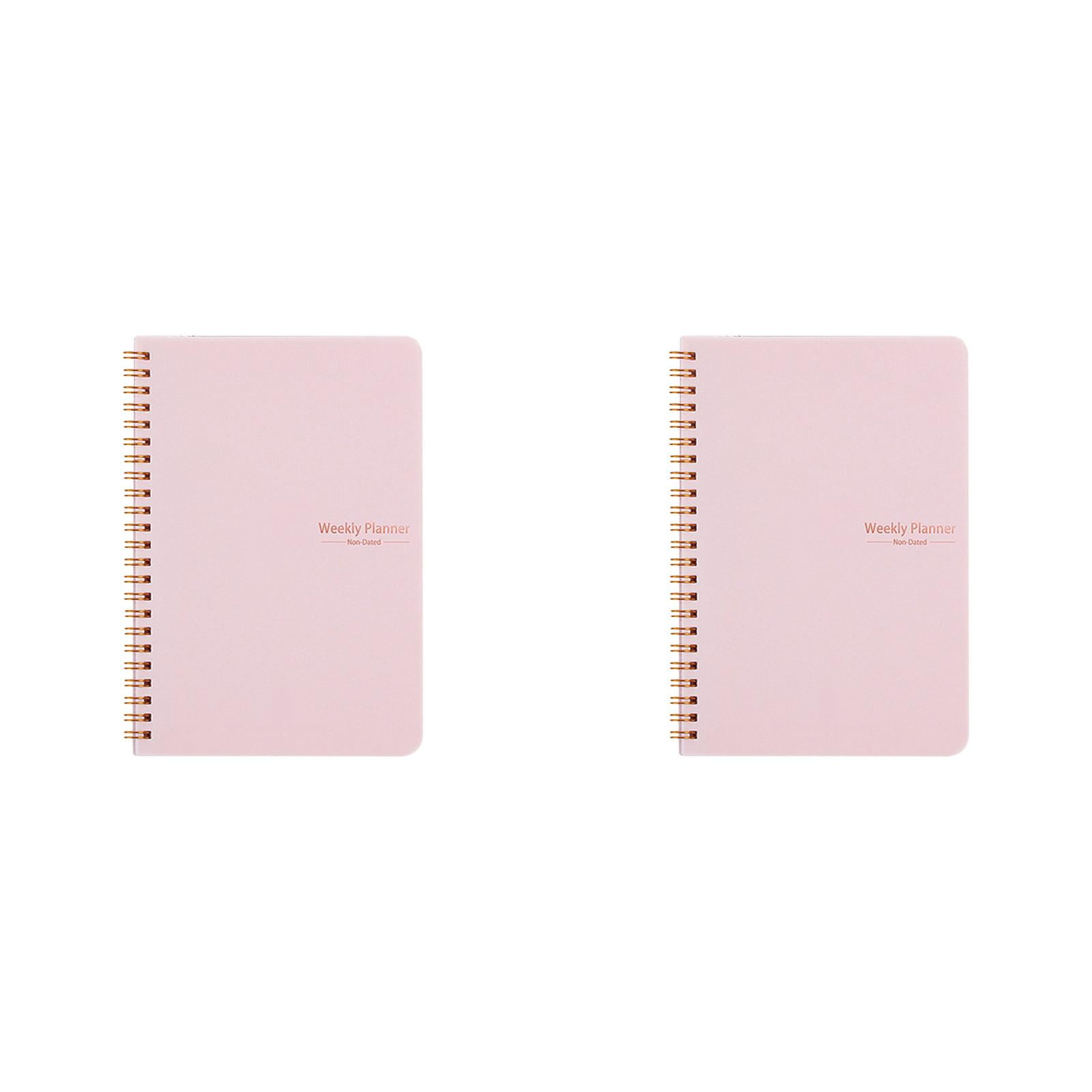 2Pcs 52 Week Planner,52-Week Spiral Bound Planner With Tabs - Pink,Jan ...