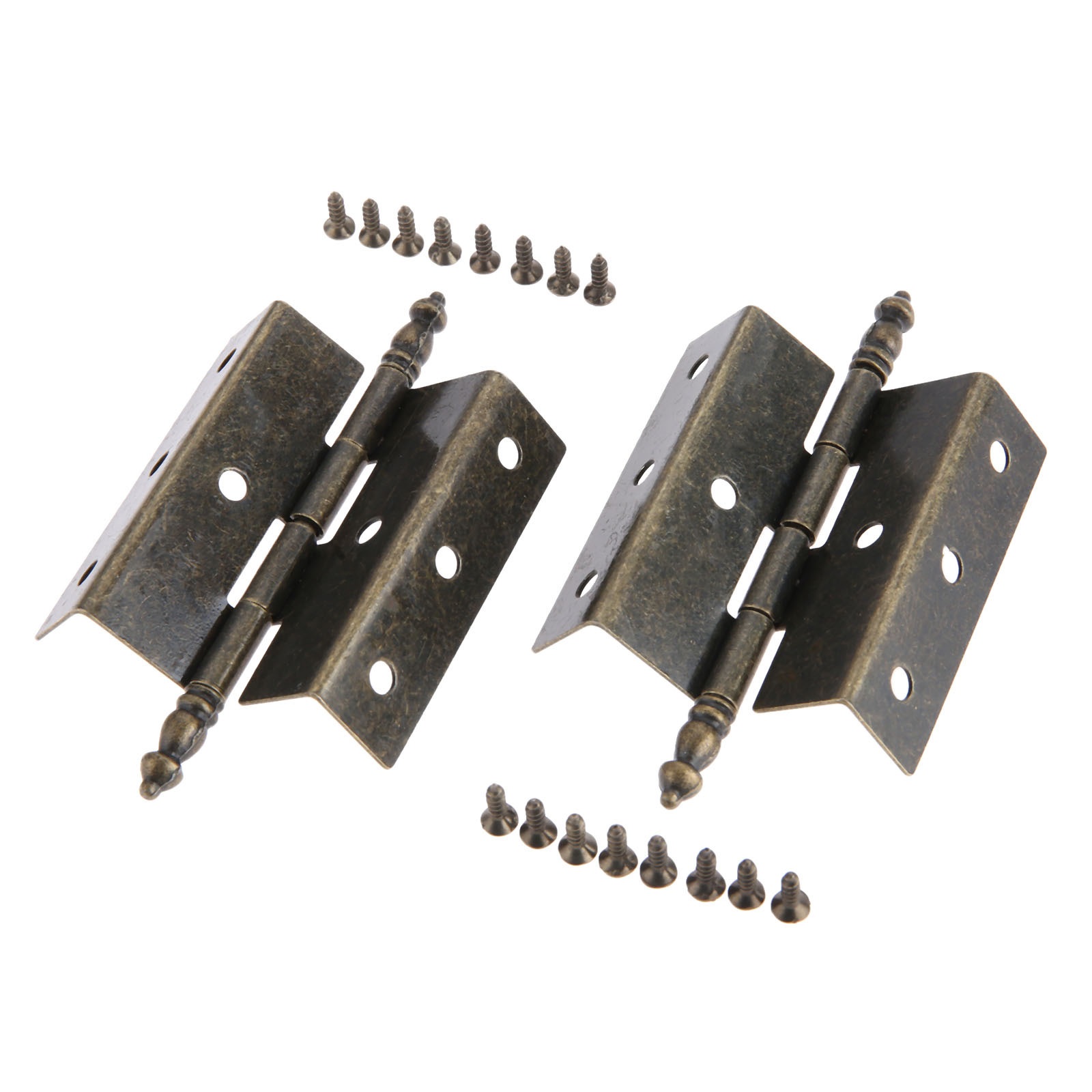 2Pcs 55*51mm Antique Bronze Cabinet Door Luggage Crown Hinge Vintage ...