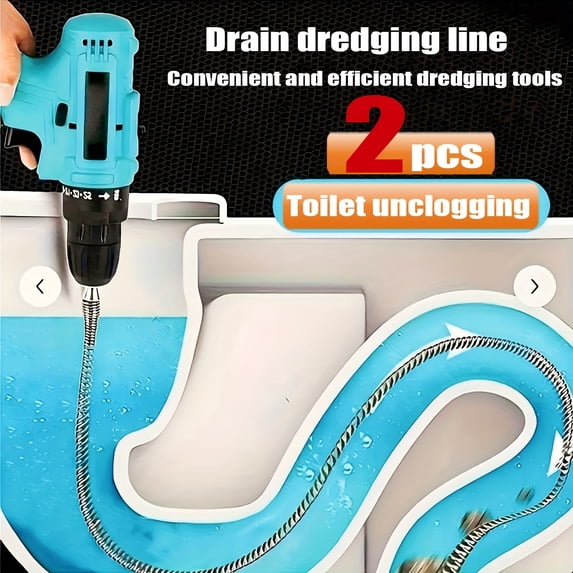 2Pcs 59.06" Flexible Pipe Unclogging Tool, Multifunctional Sink Toilet ...