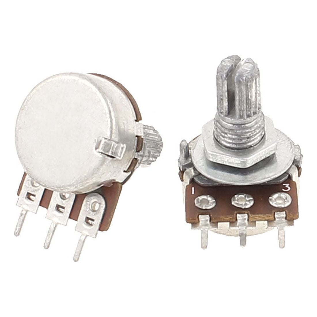 2Pcs 5K OHM 3 Pins 6mm Shaft Linear Taper Rotary Potentiometer B5K Pot ...