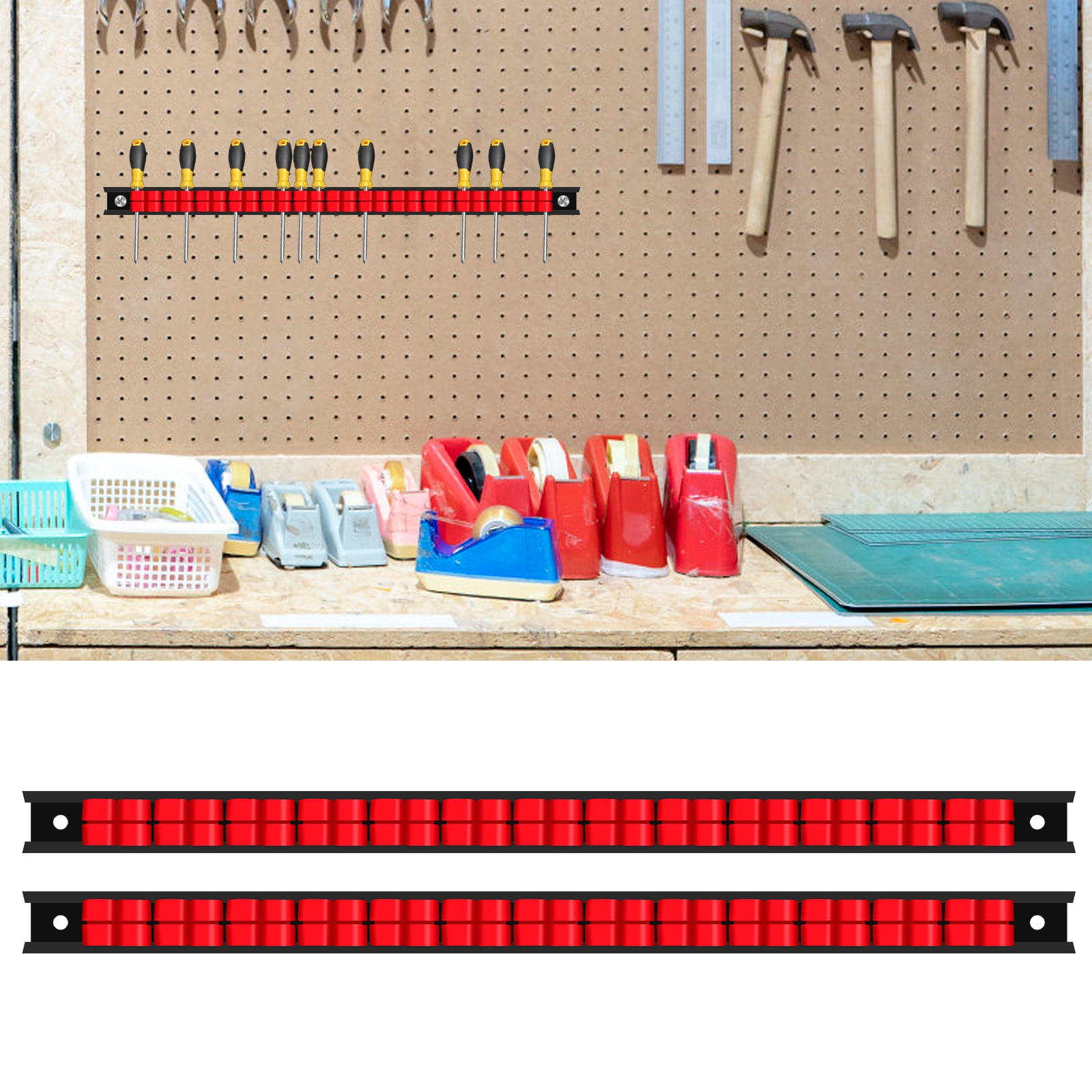 2Pcs/5Pcs Screwdriver Organizer Wall Mounted Screwdriver Holder with Clips Enduring Screwdriver ...