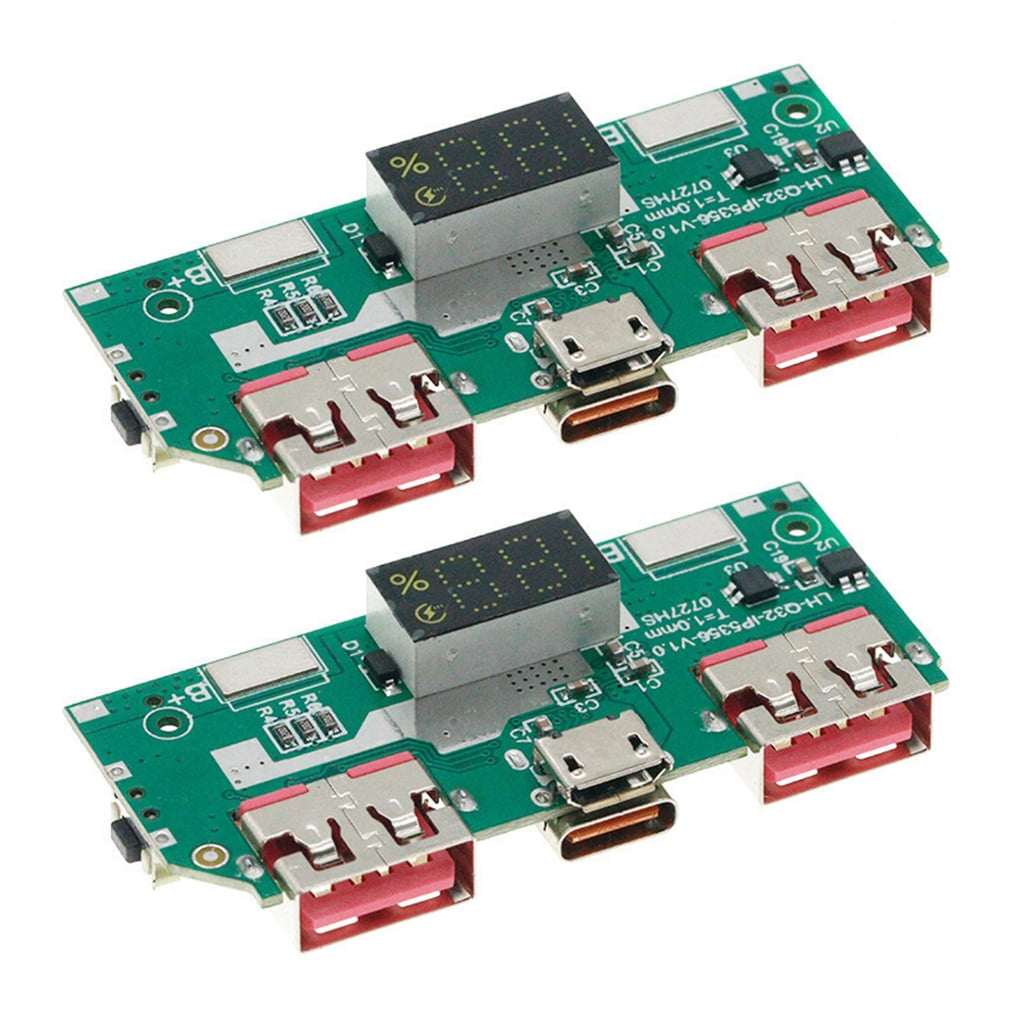 2Pcs 5V 3A Lithium Battery Digital Display Fast Charging Module IP5356 - Walmart.com