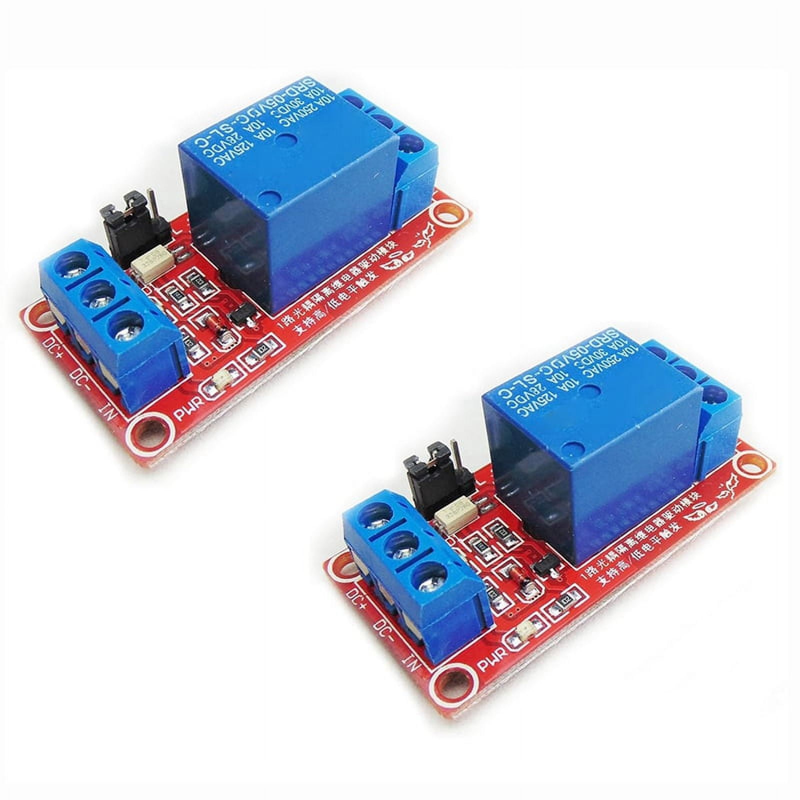 2Pcs 5V One Channel Relay Module Relay Switch with Optocoupler ...