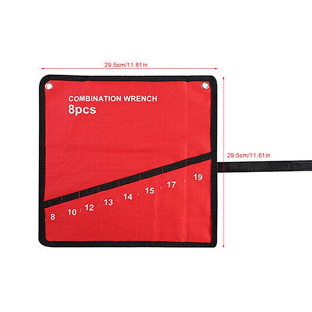 2Pcs 6- 14 Pocket Canvas Spanner Wrench Tool Roll Up Storage Bag Pouch ...