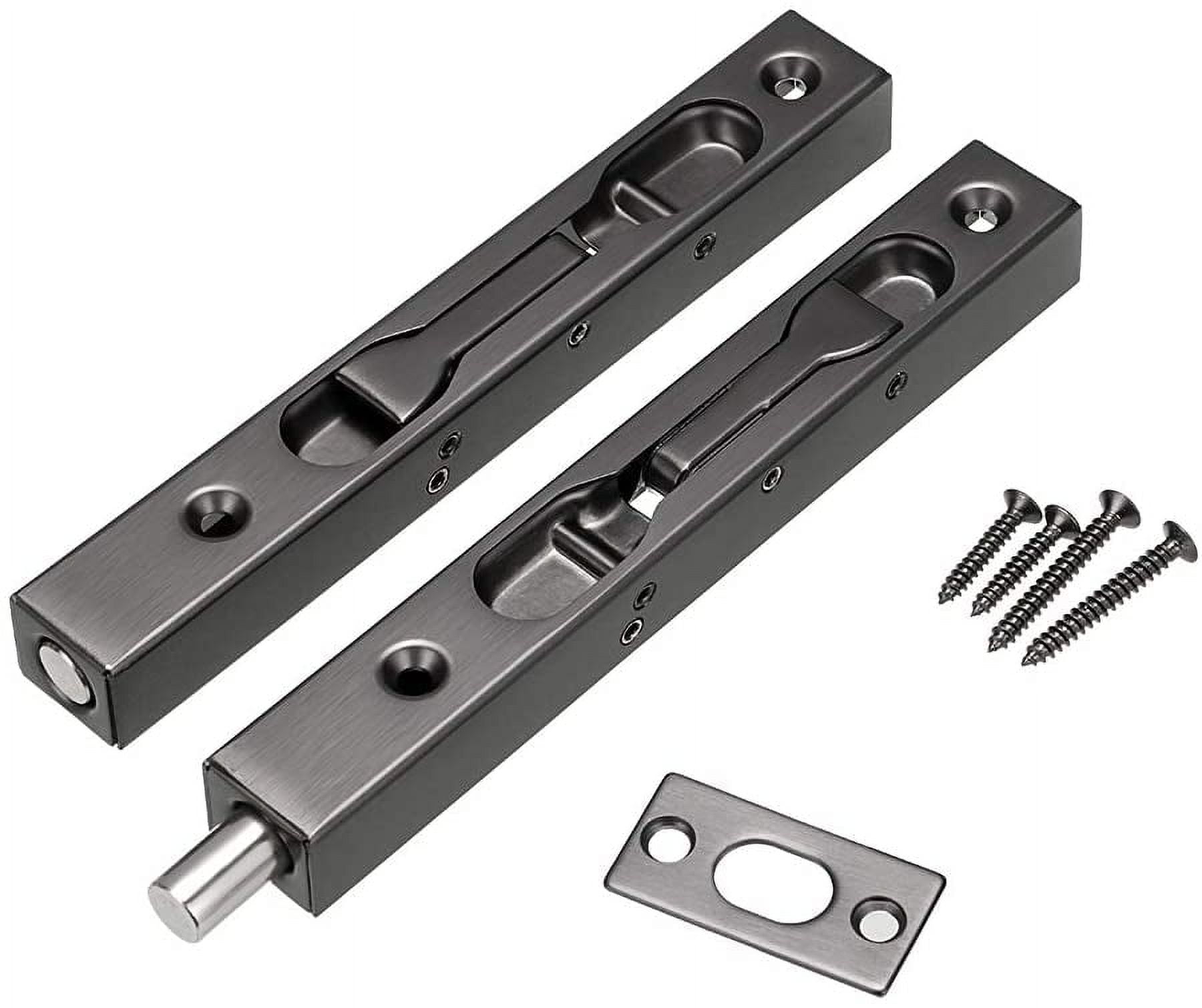2Pcs 6 Inch Door Bolts - Stainless Steel Concealed Security French Door ...