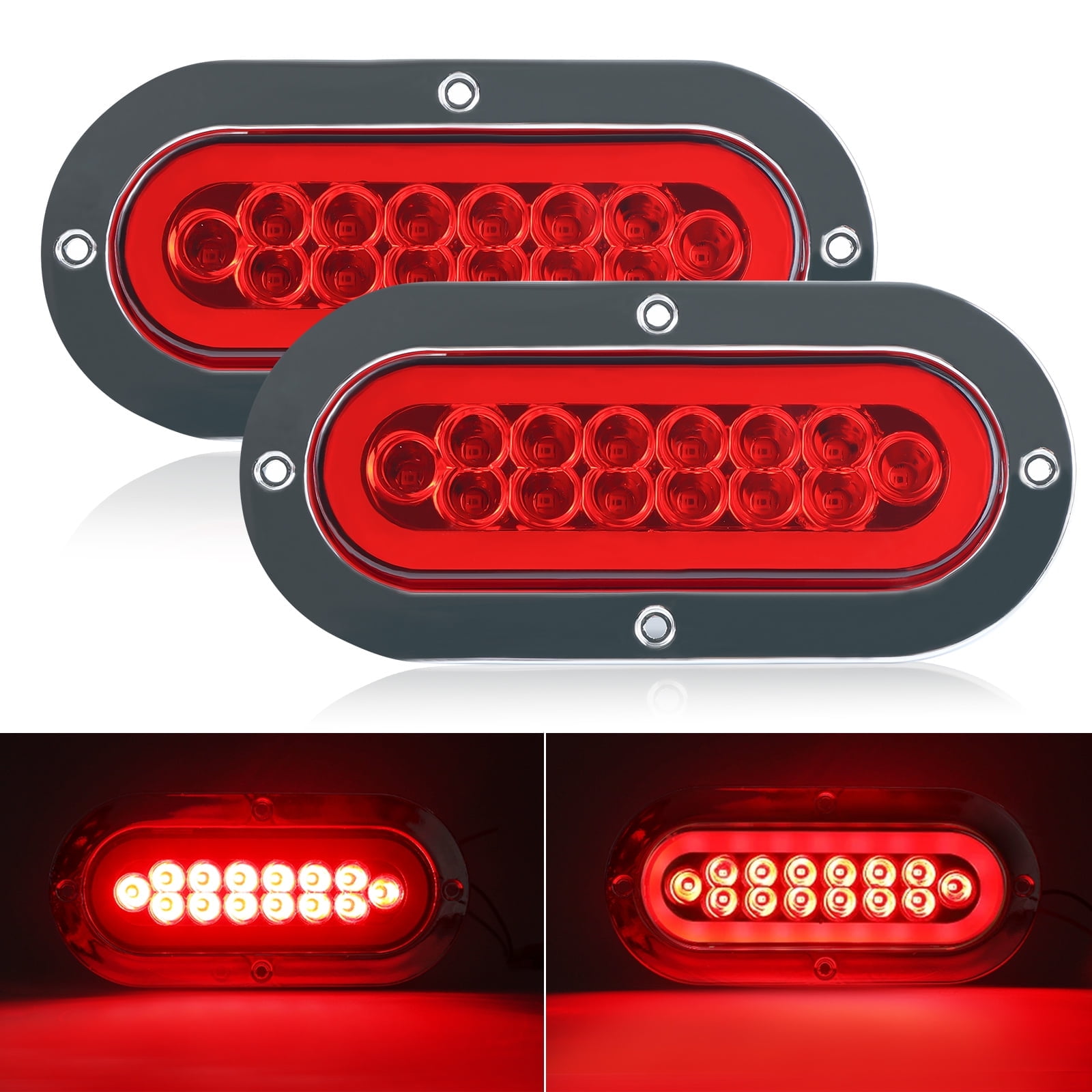 2Pcs 6'' Oval Tail Running Light Truck Trailer Caravan Camper Tractor ...