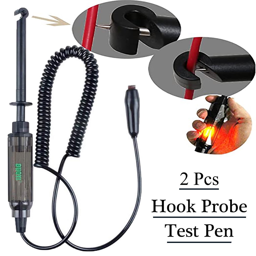 2Pcs 6V-24V DC Circuit Tester Pencil, Automotive Hook Probe Circuit ...
