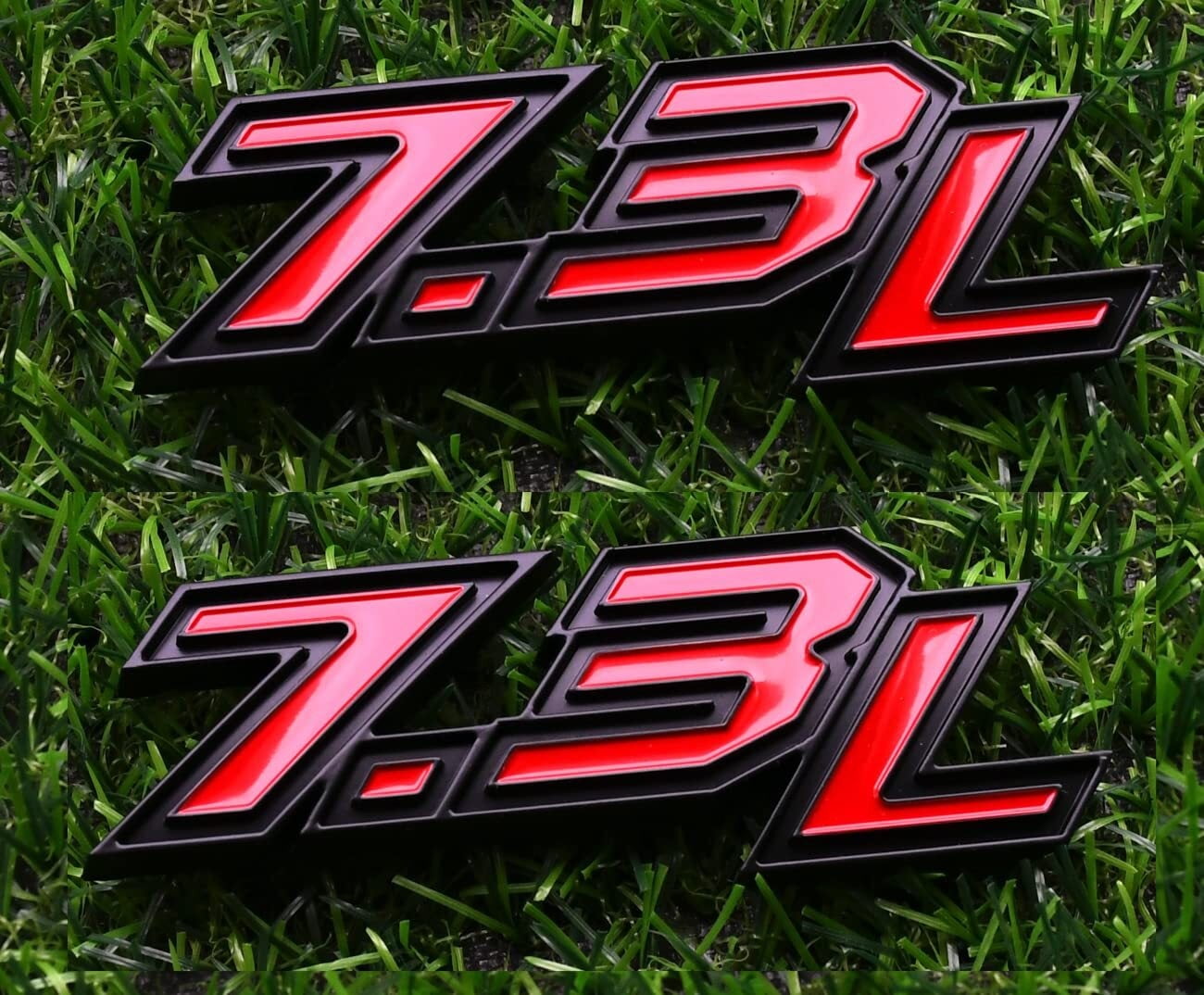 2Pcs 7.3L Emblems 3D Power Stroke Turbo Side Badge Nameplate Decal ...