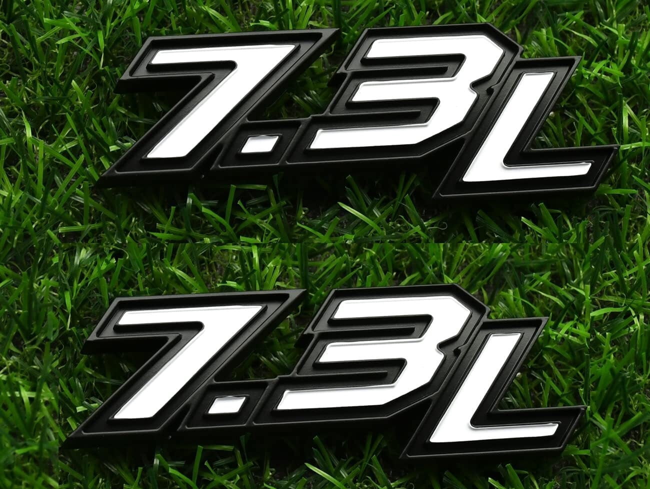 2Pcs 7.3L Emblems 3D Power Stroke Turbo Side Badge Nameplate Decal ...