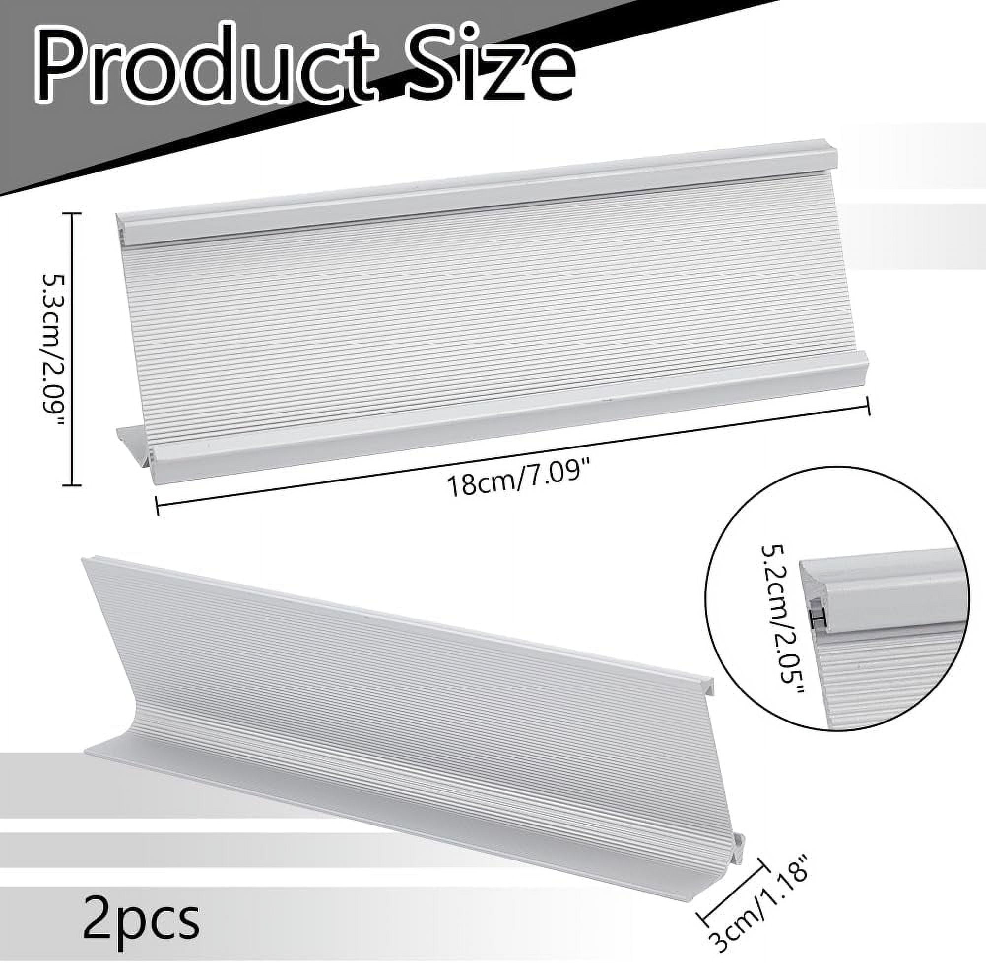 2Pcs 7 x 2 inch Aluminum Desk Name Plate Holder Office Business White L ...