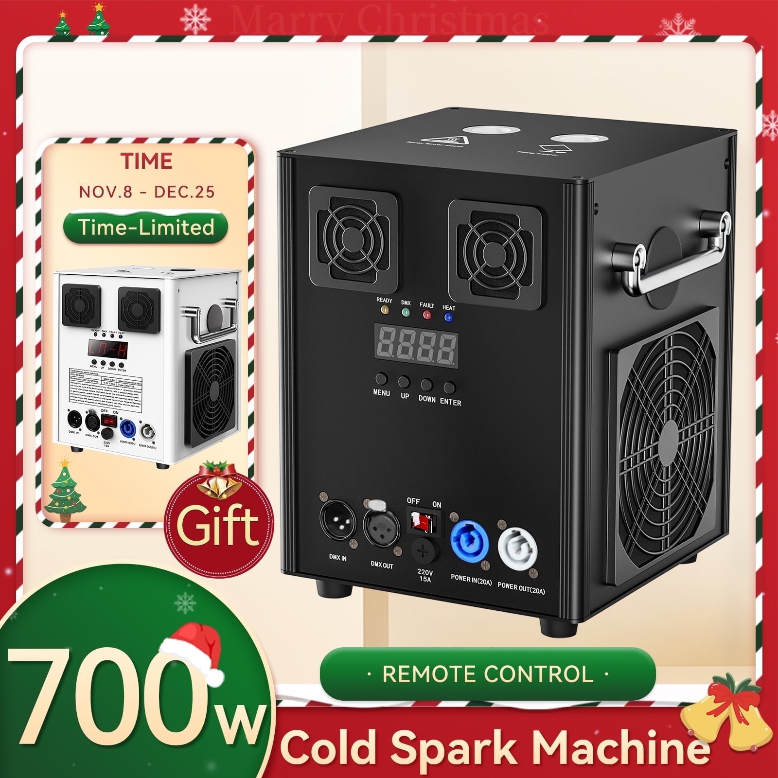 2Pcs 700W Cold Spark Firework Machine, DMX Stage Effect Machine w ...