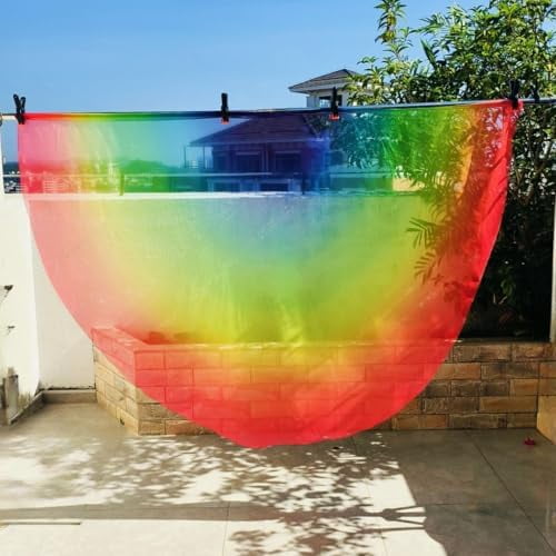 2Pcs|75“ Semicircle Gradient Rainbow Praise and Worship Dance Flags ...